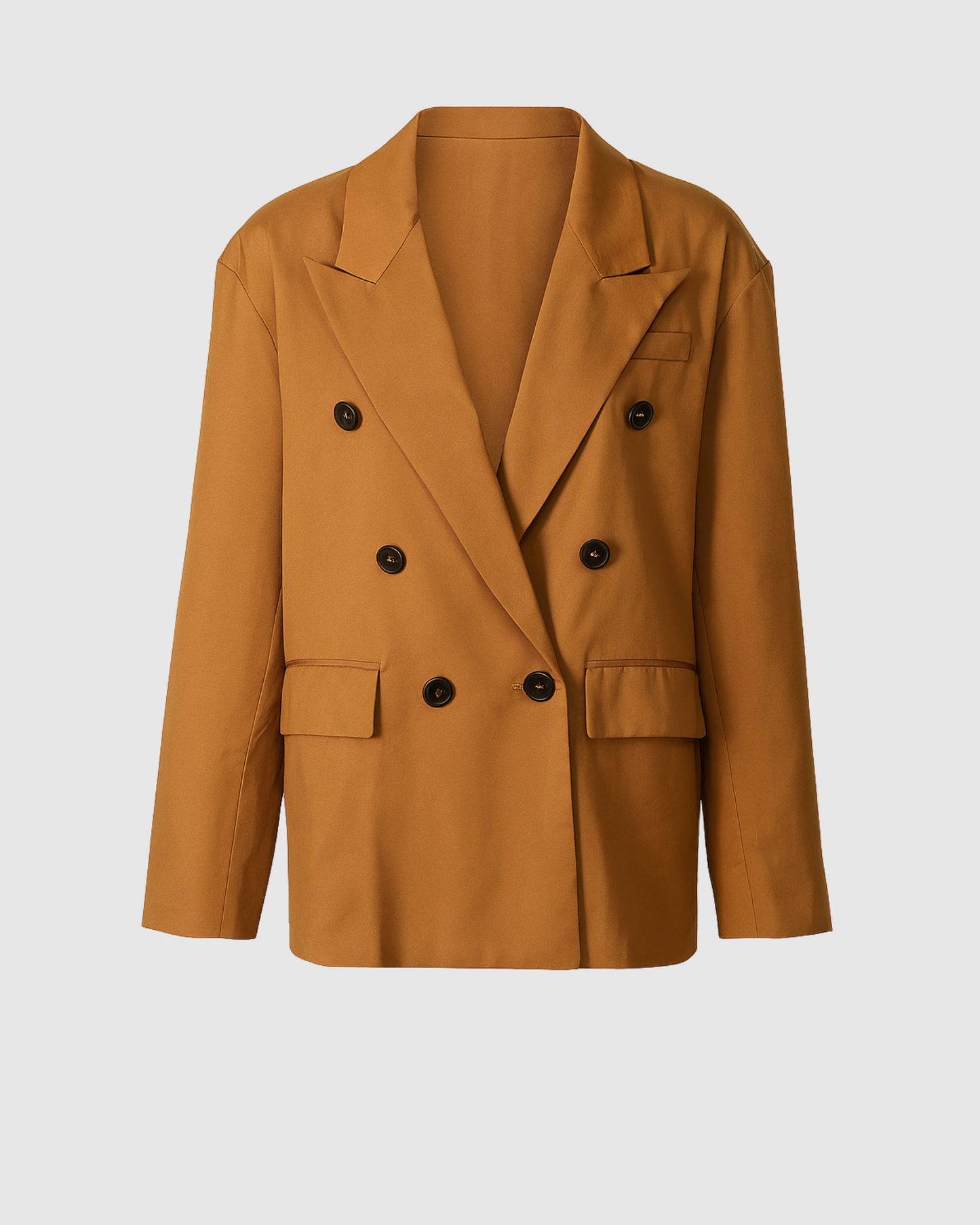 Oversized Double-Breasted Blazer - Brown – Belle & Bloom