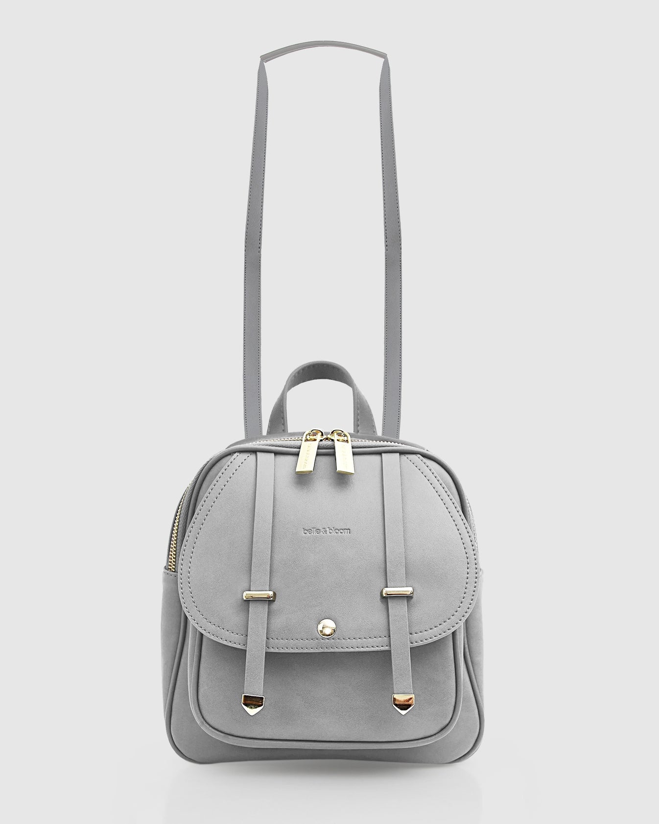 Camila Leather Backpack - Grey – Belle & Bloom
