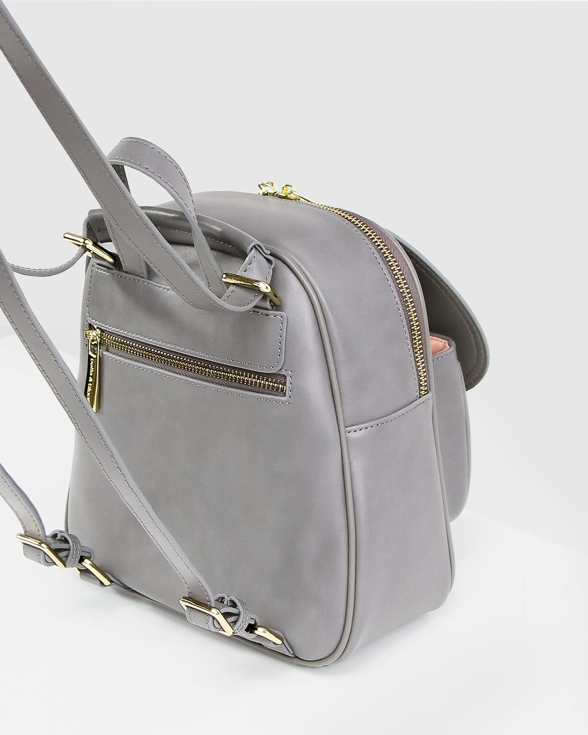 Camila Leather Backpack - Grey – Belle & Bloom