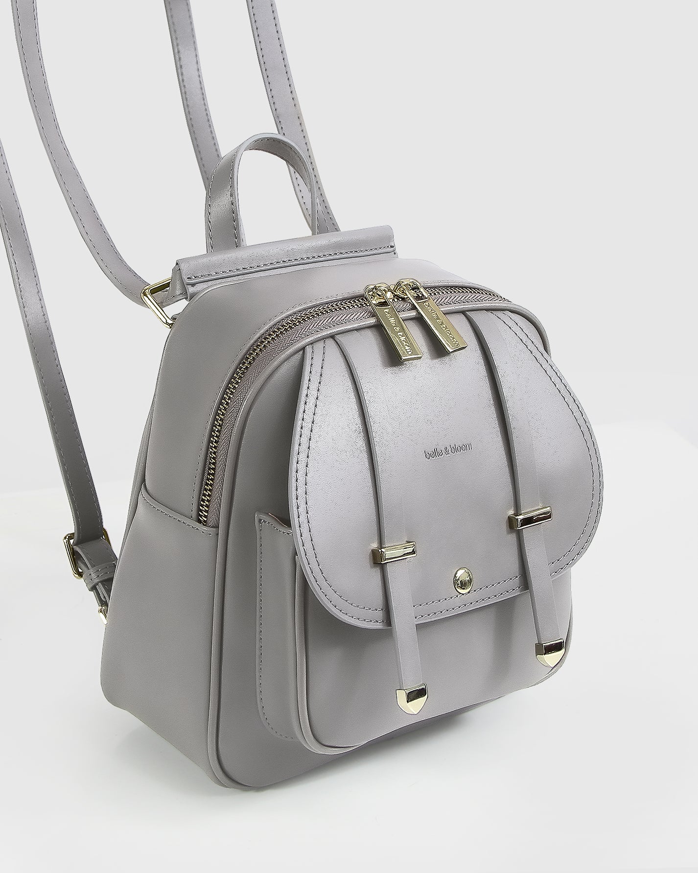 Camila Leather Backpack - Grey – Belle & Bloom