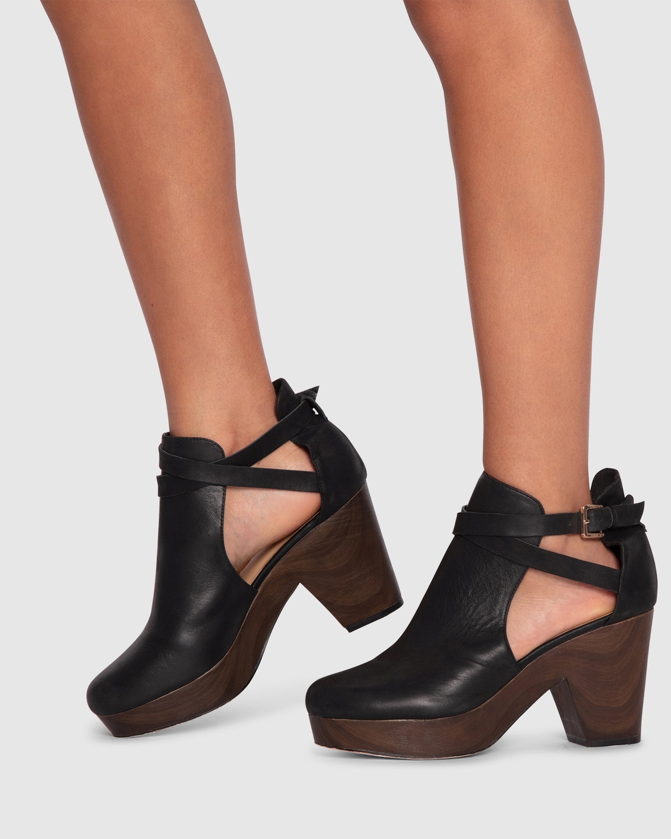 Fearless Clog Ankle Boot - Black/Chocolate – Belle & Bloom