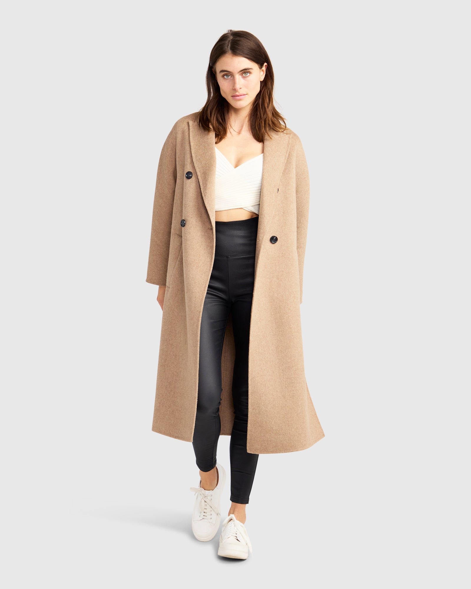 Guestlist Wool Blend Oversized Double Breasted Coat - Oat – Belle & Bloom