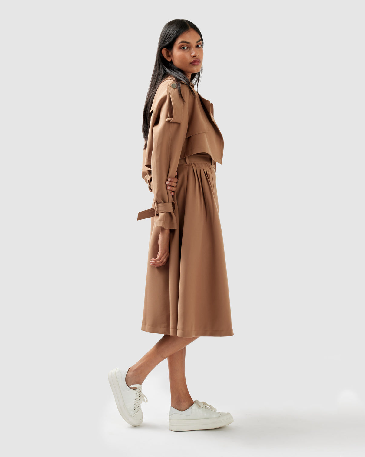 Manhattan Cropped Trench - Camel – Belle & Bloom