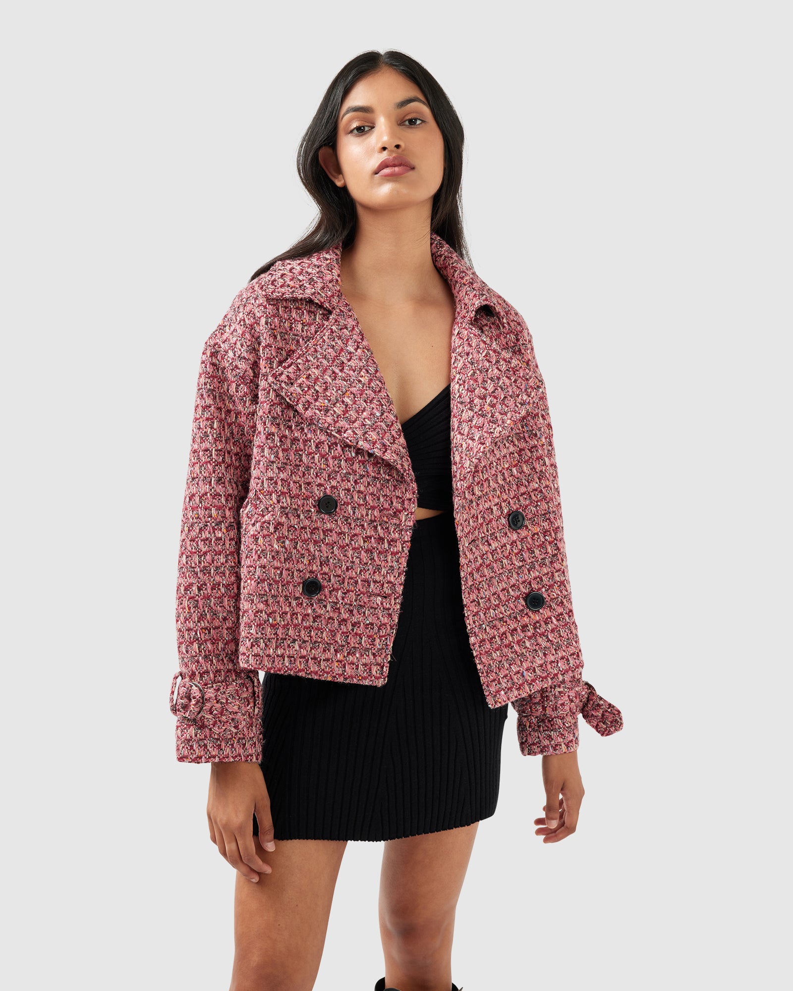Power Over Me Tweed Jacket - Red – Belle & Bloom