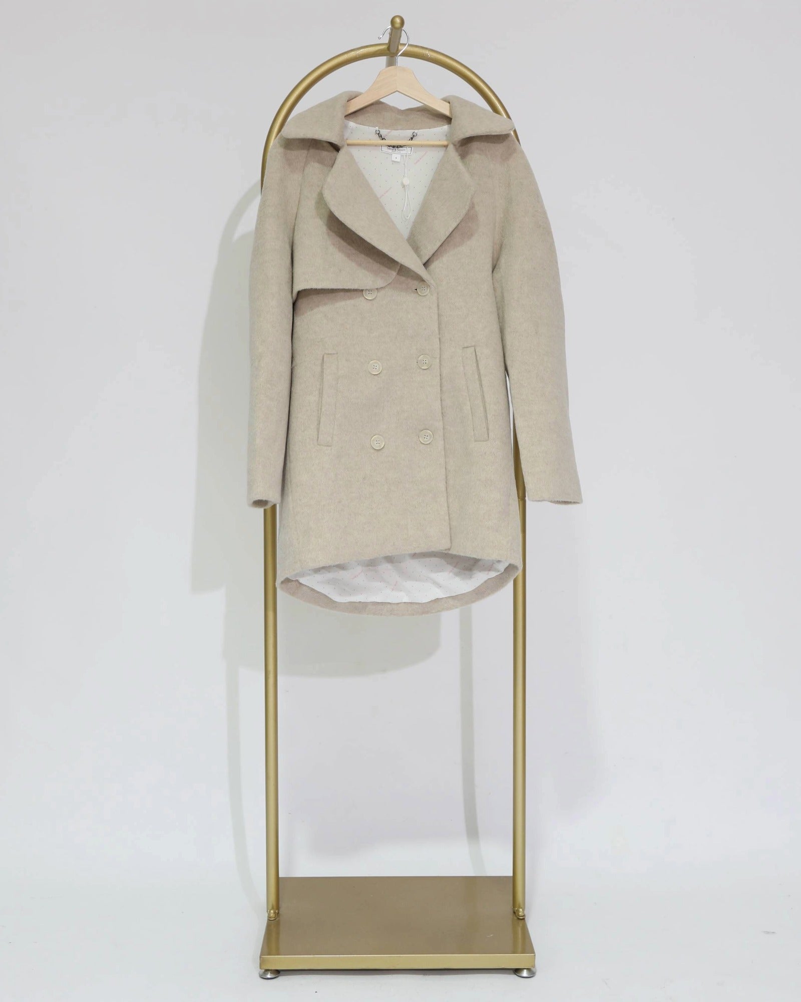 Double-Breasted Wool Blend Coat - Oatmeal – Belle & Bloom