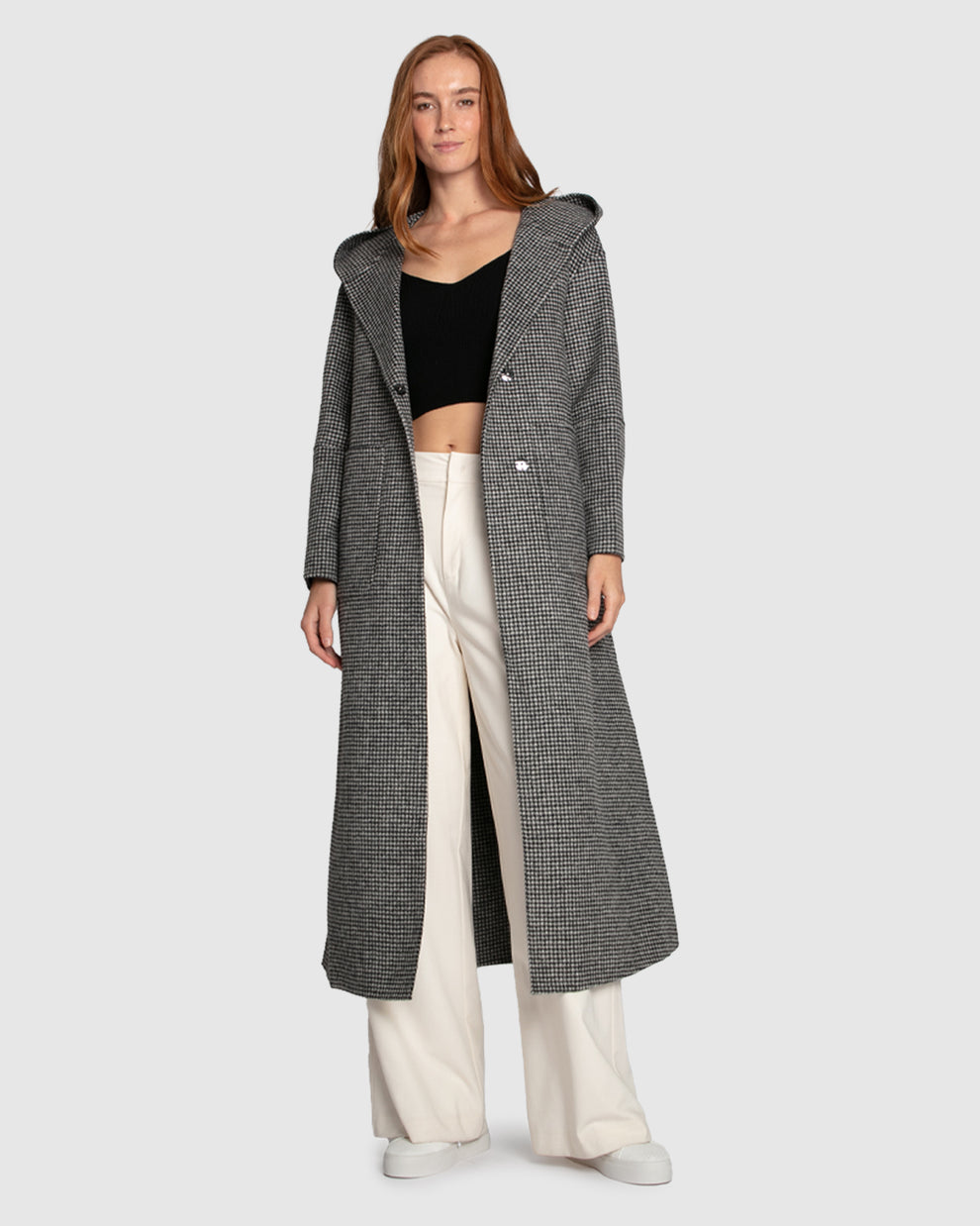 Walk My Way Wool Blend Oversized Maxi Coat - Black/White – Belle & Bloom