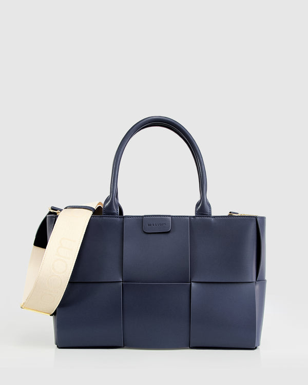 Long Way Home Woven Tote - Navy – Belle & Bloom