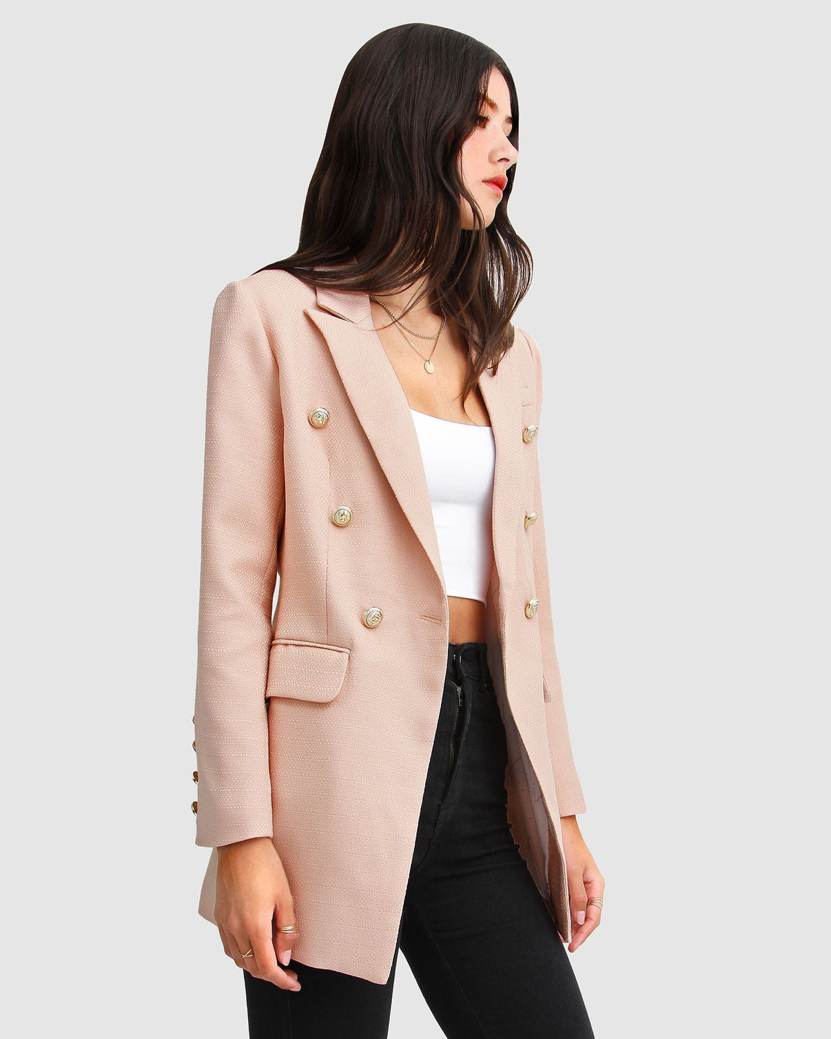 Princess Polina Textured Weave Blazer - Blush – Belle & Bloom