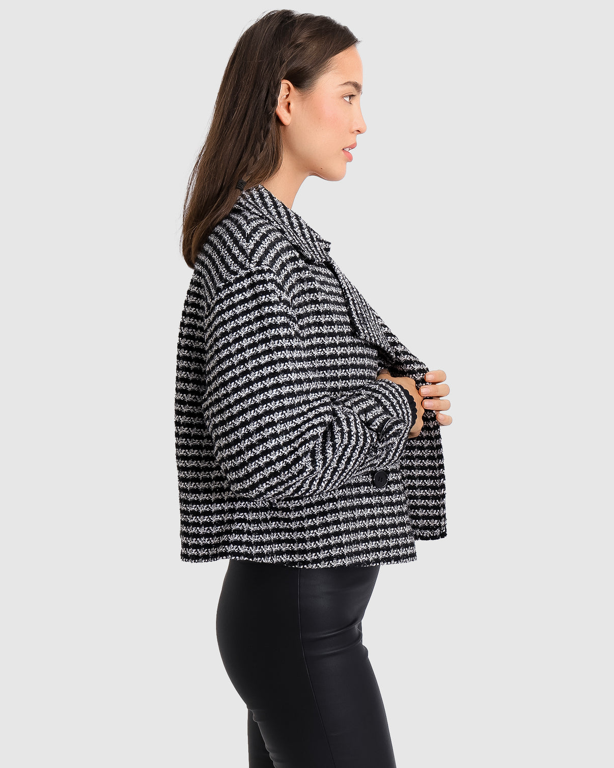 Power Over Me Tweed Jacket - Black/White – Belle & Bloom