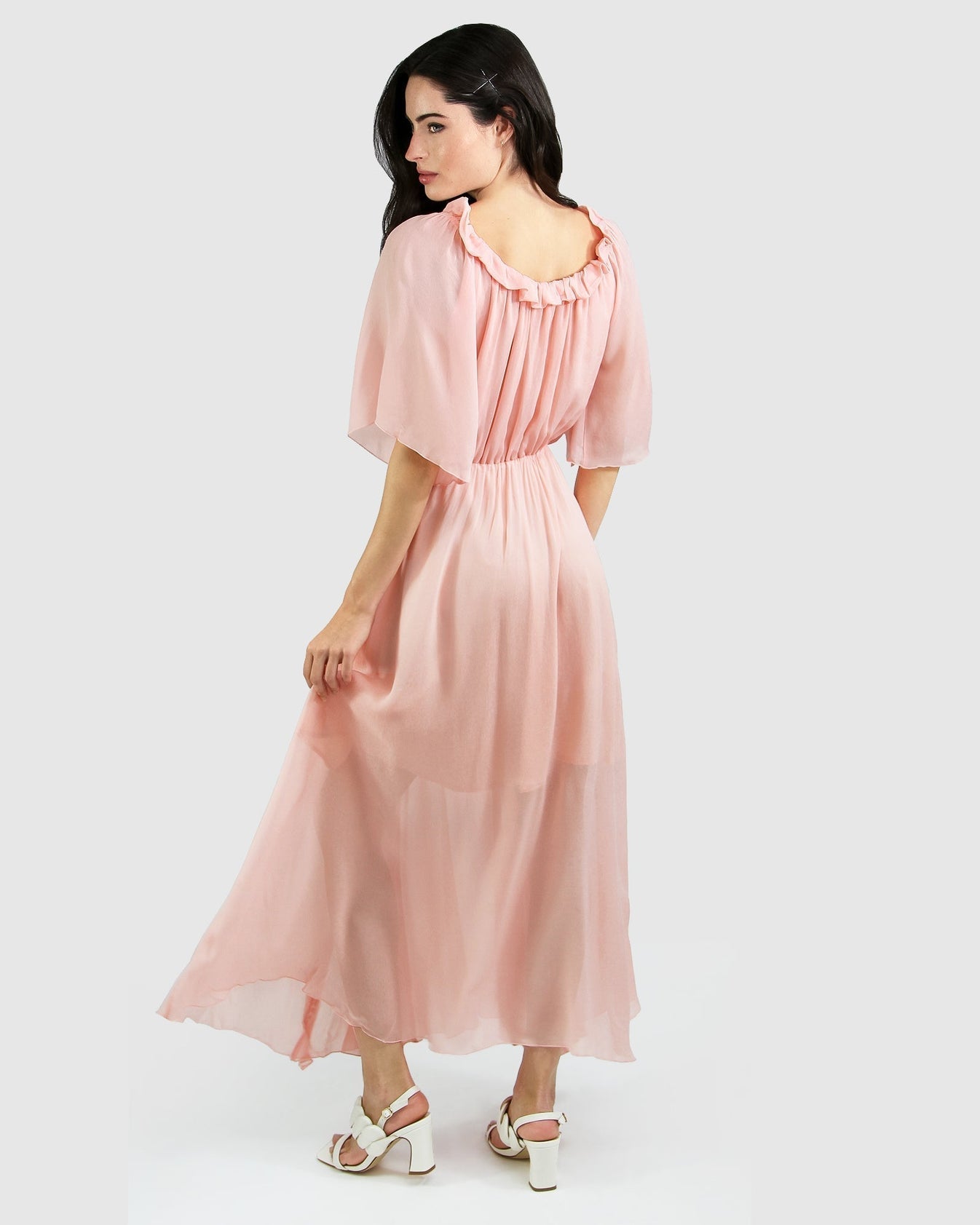 Amour Amour Ruffled Midi Dress - Desert Rose FINAL SALE – Belle & Bloom