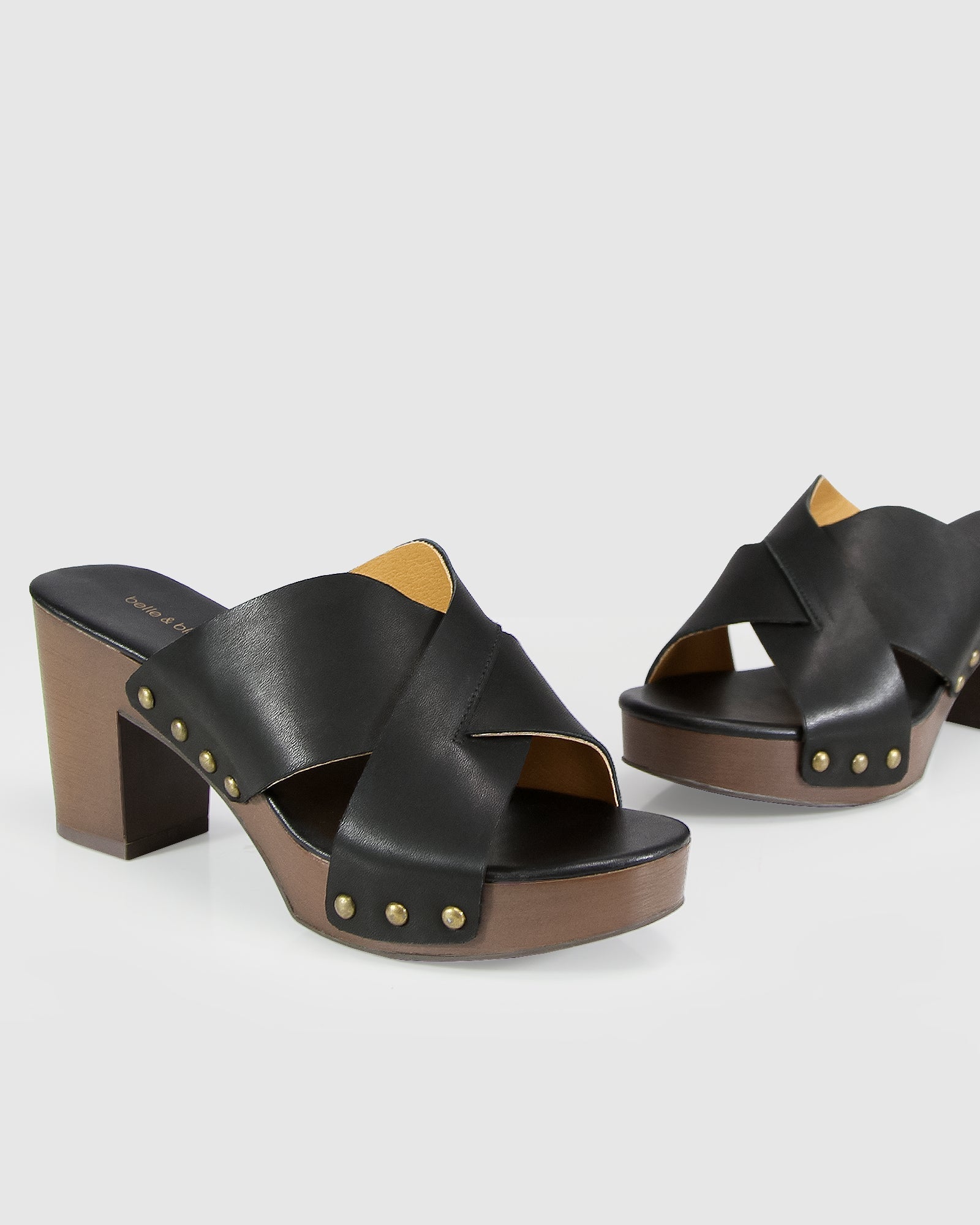 Midtown Clog Mule - Black/Chocolate – Belle & Bloom
