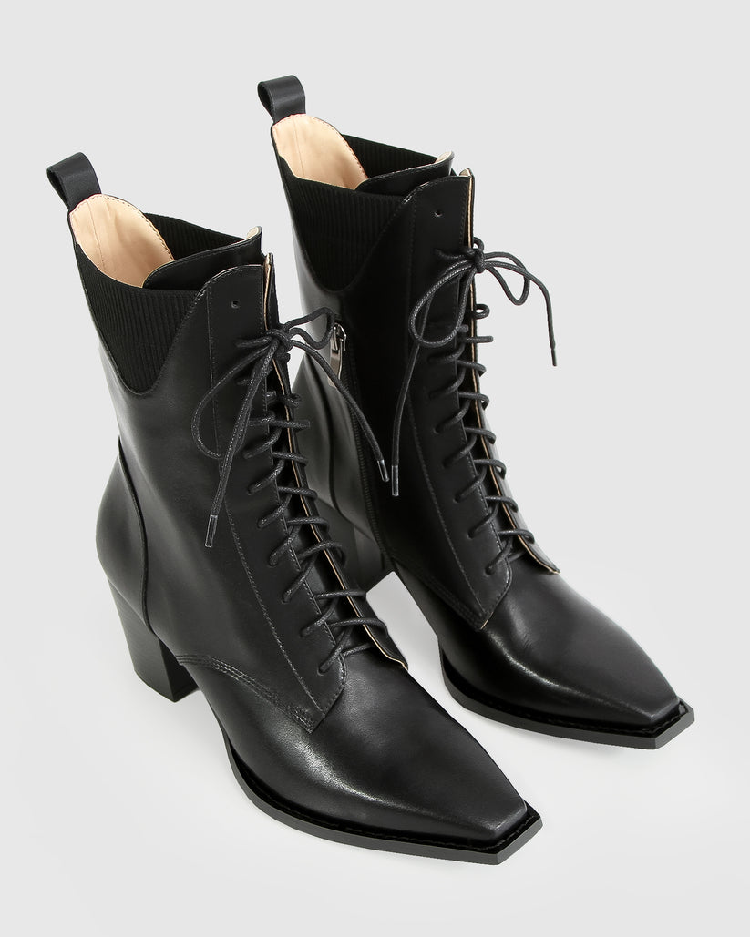 Jumping Ship Laced Boot - Black – Belle & Bloom