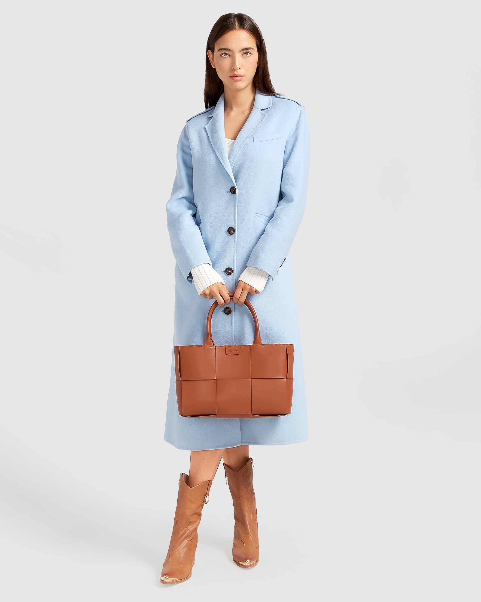 Tainted Love Wool Blend Longline Coat - Sky Blue – Belle & Bloom