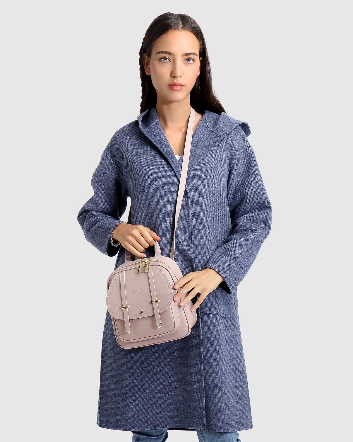 Walk This Way Wool Blend Oversized Coat - Navy Micro Check – Belle & Bloom
