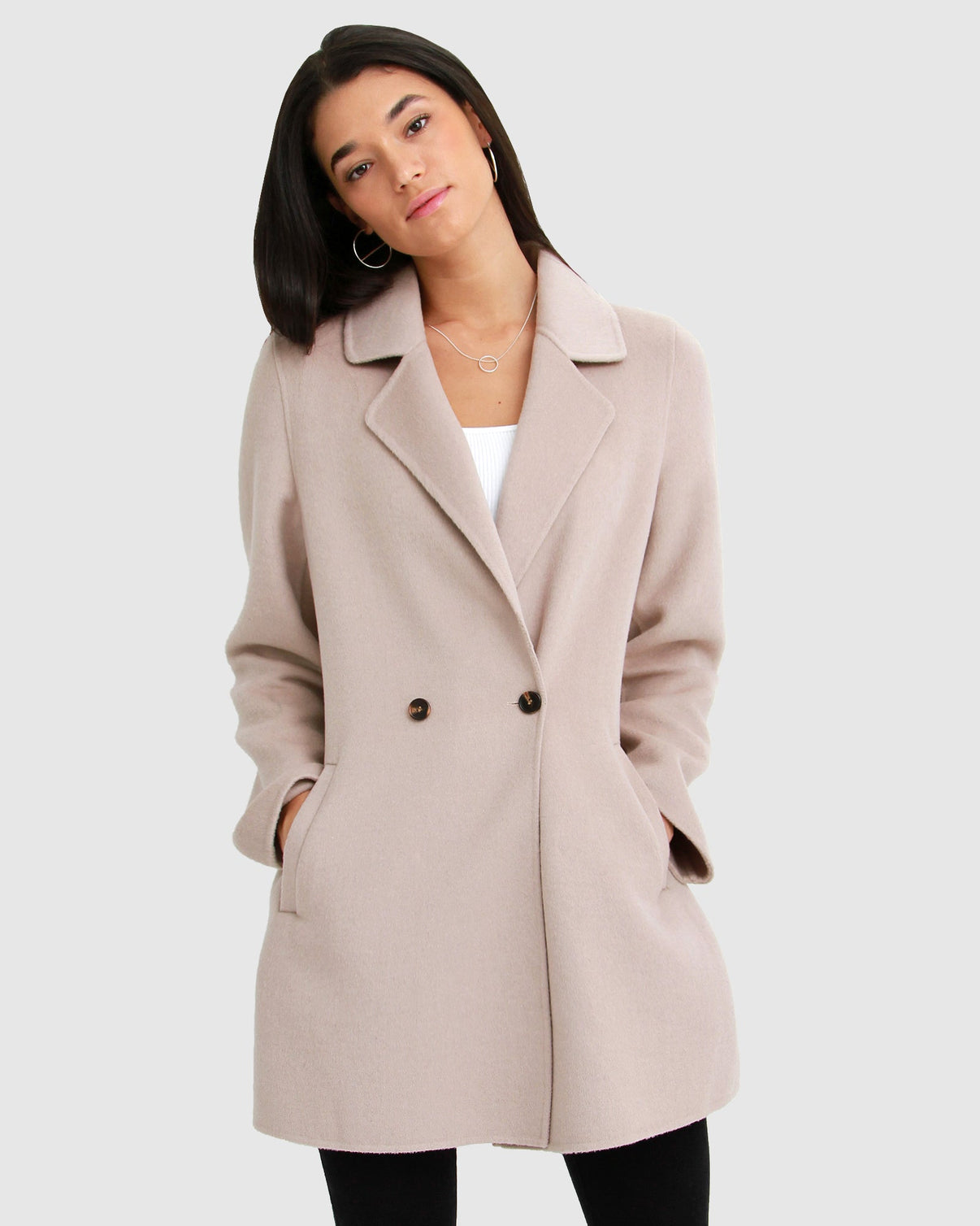 Electric Feel Wool Blend Drawstring Coat - Sand – Belle & Bloom