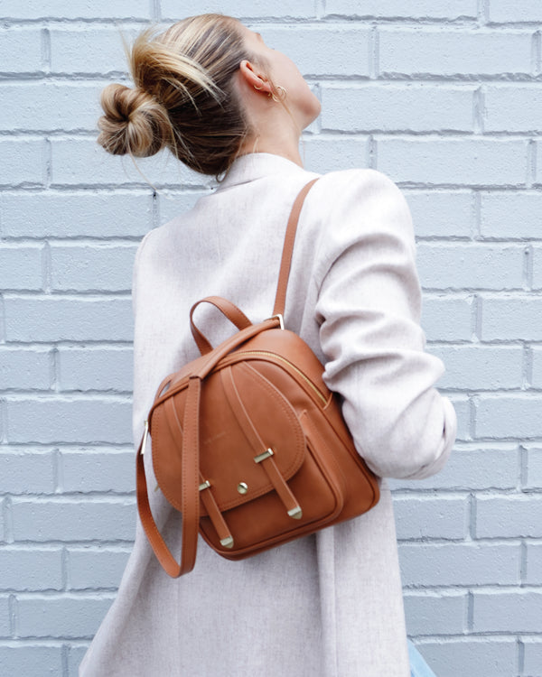 Camila Leather Backpack - Brown – Belle & Bloom