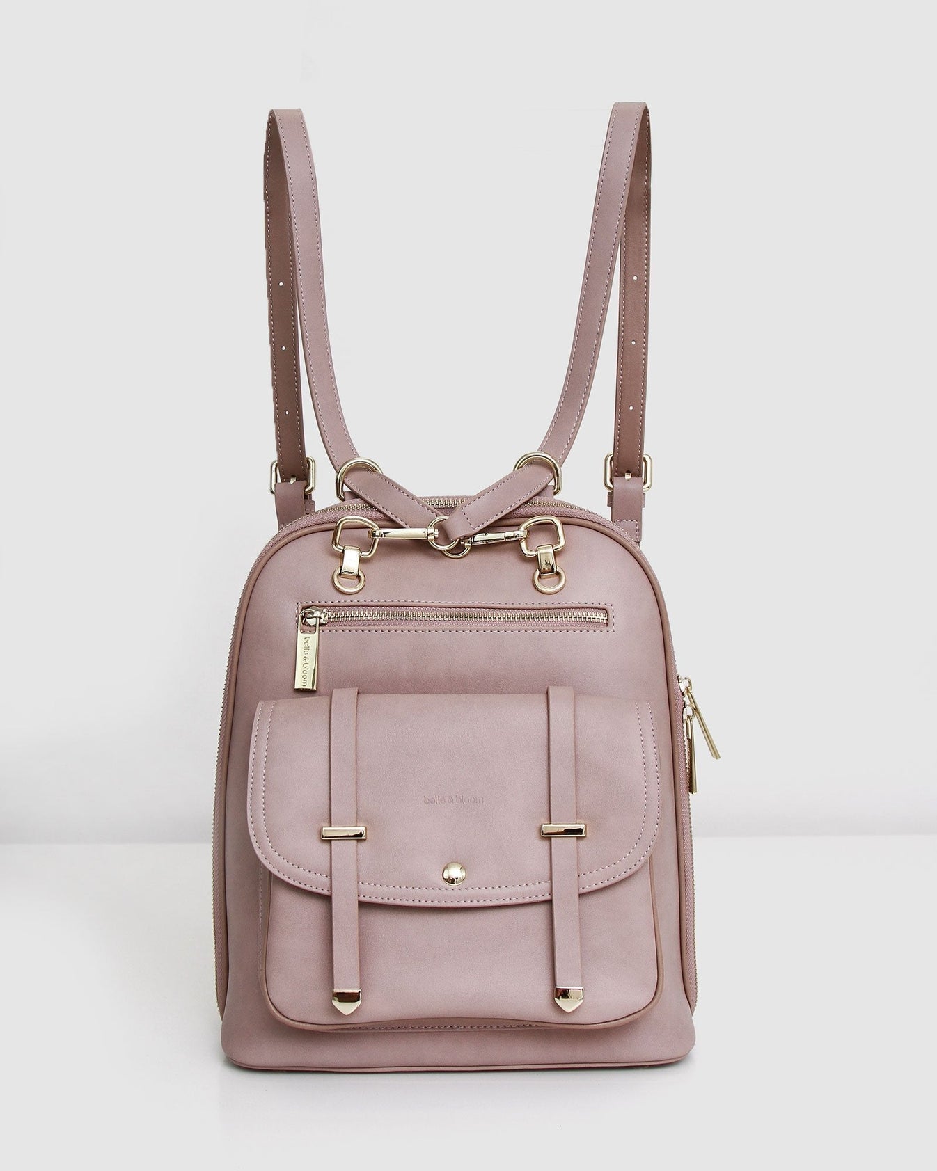 5th Ave Leather Backpack - Dusty Pink – Belle & Bloom
