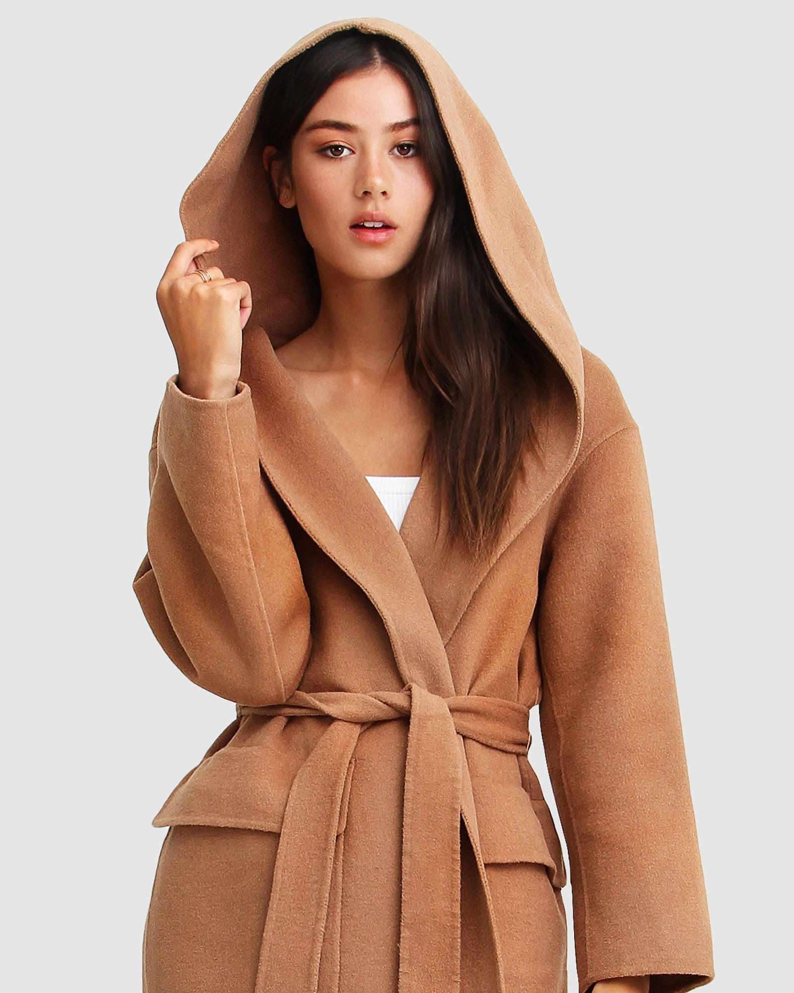 Runaway Wool Blend Robe Coat - Dark Camel – Belle & Bloom
