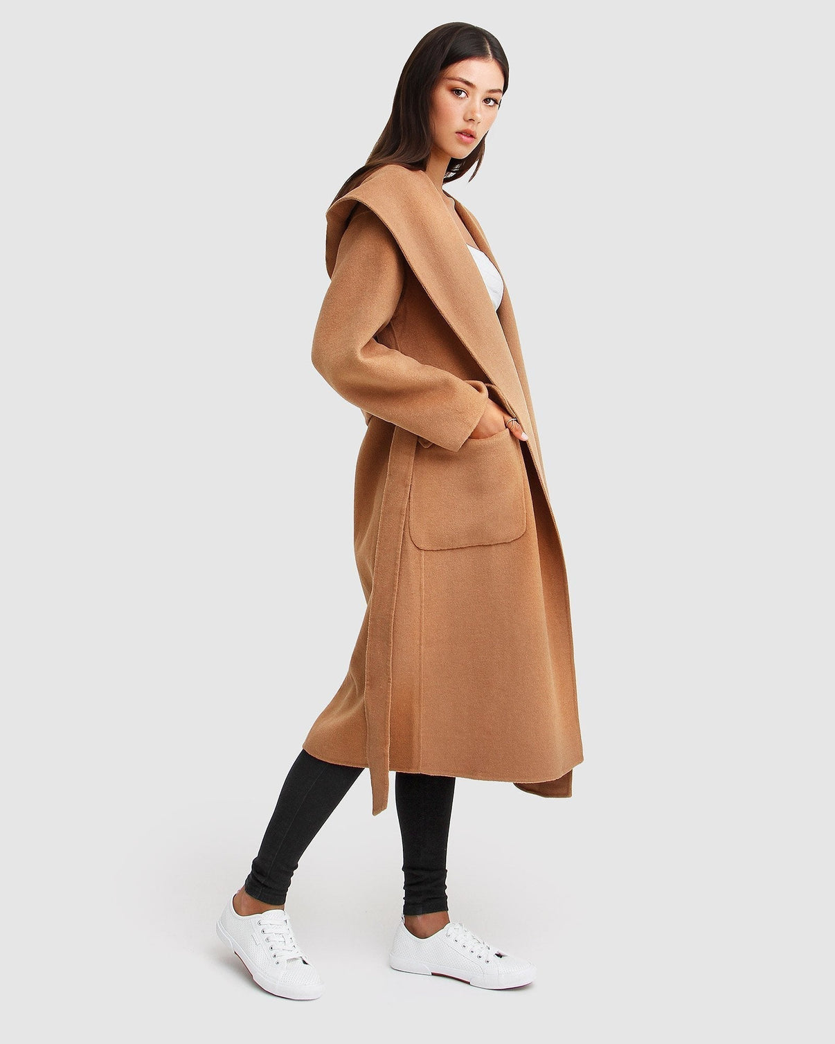 Runaway Wool Blend Robe Coat - Dark Camel – Belle & Bloom