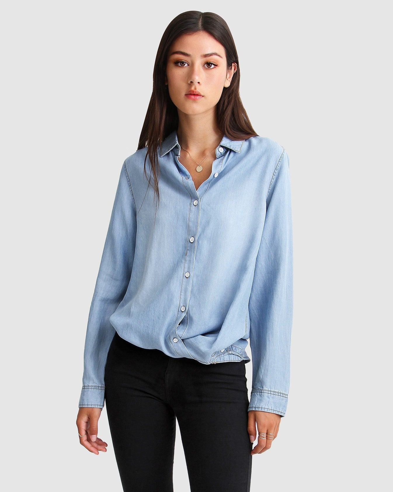 Keep Me Wild Denim Top - Indigo – Belle & Bloom