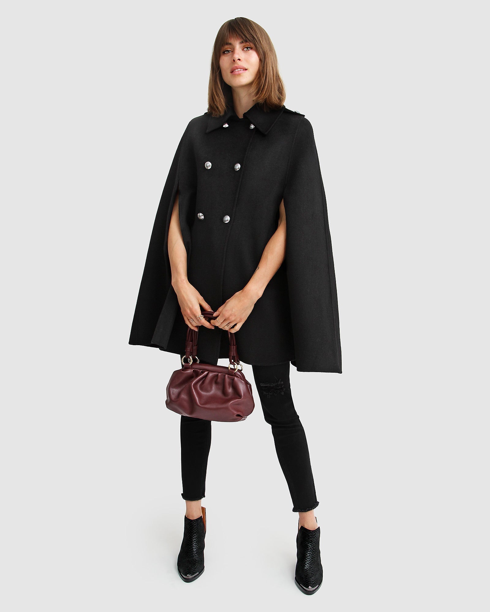 On My Mind Wool Blend Cape - Black – Belle & Bloom