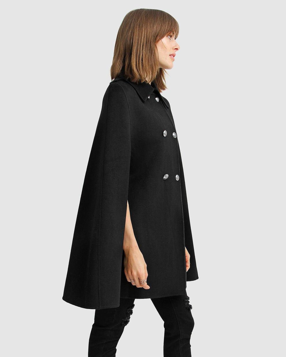 On My Mind Wool Blend Cape - Black – Belle & Bloom